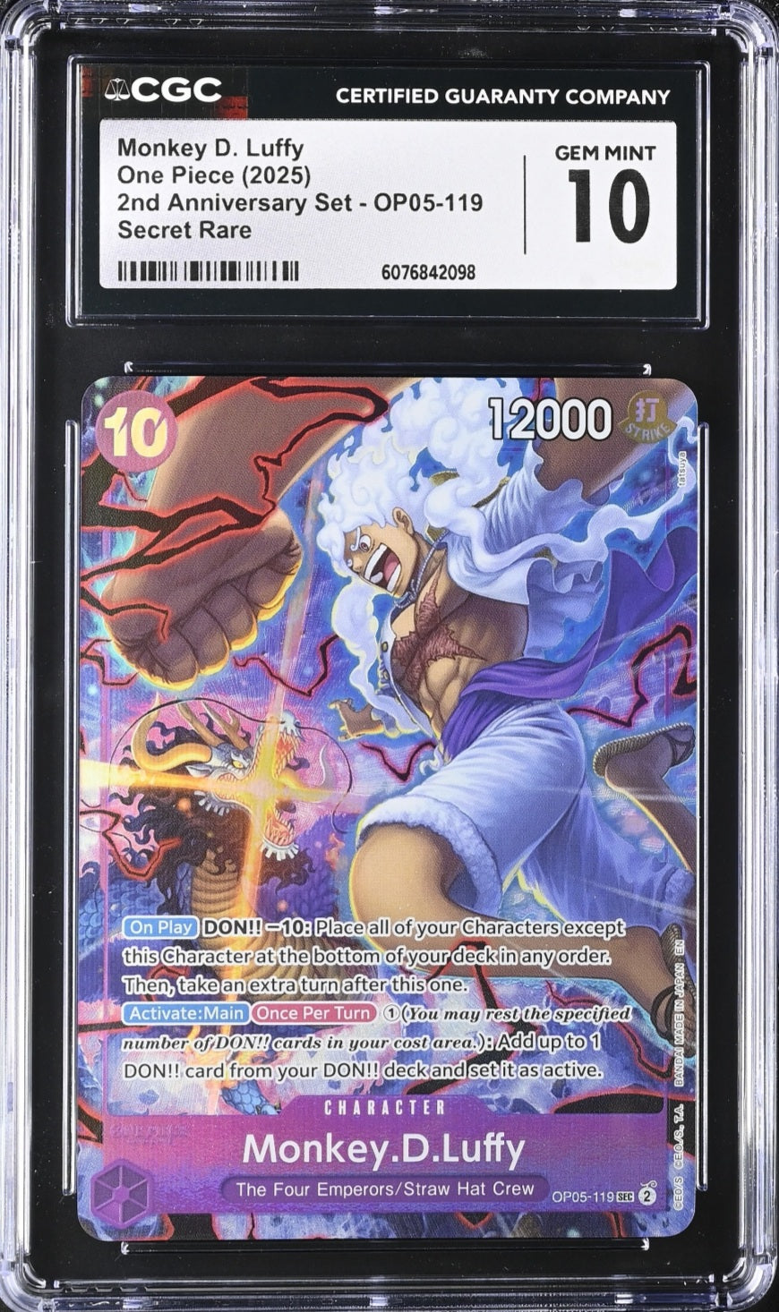 CGC 10 | One Piece Monkey.D.Luffy (P-043) Shonen Jump 2023 Japanese ...